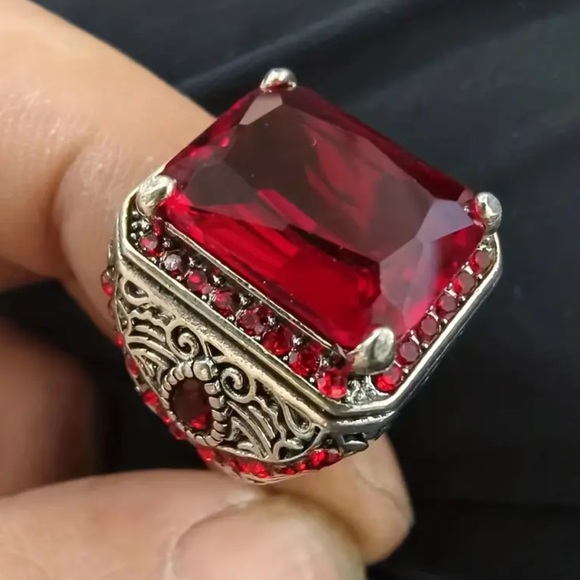 Accessories | New Vintage Turkish Ottoman Ruby Large Stone Silver 925 ...